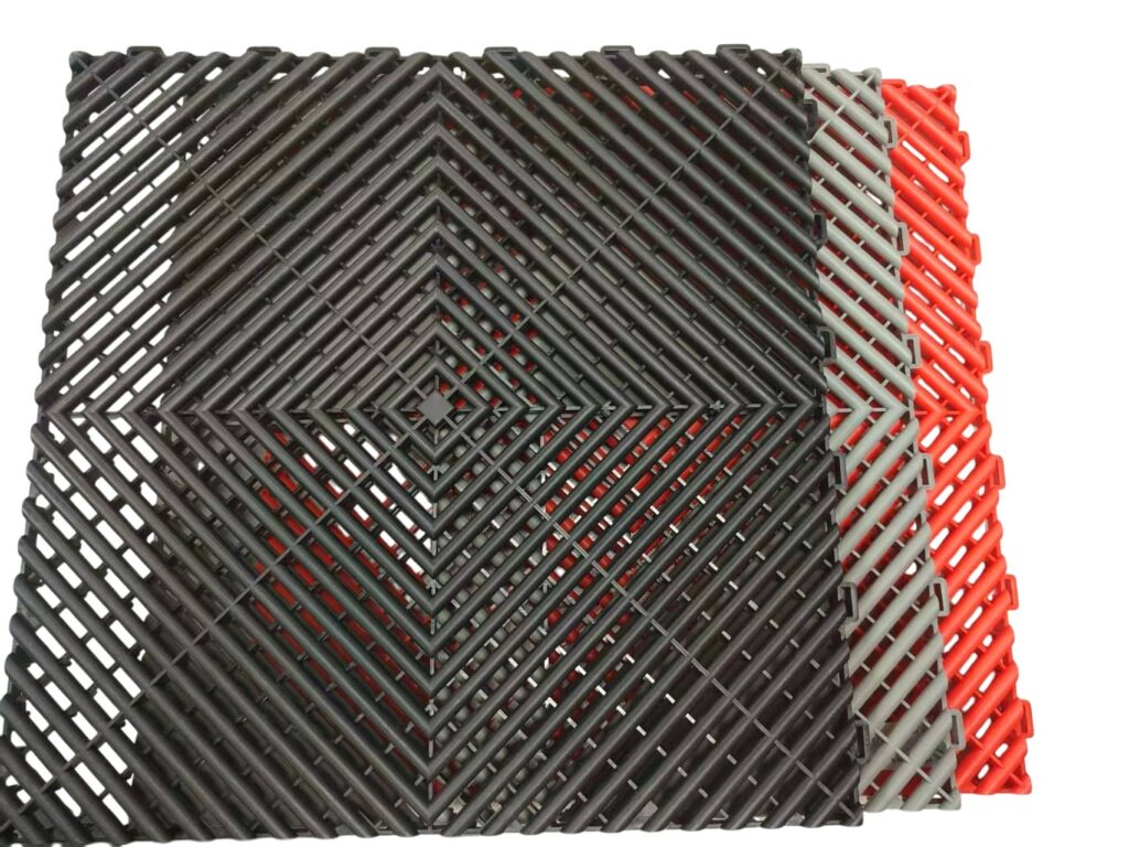Vented Interlocking Garage Floor Tiles - Pallet Trucks and Pump Trucks ...
